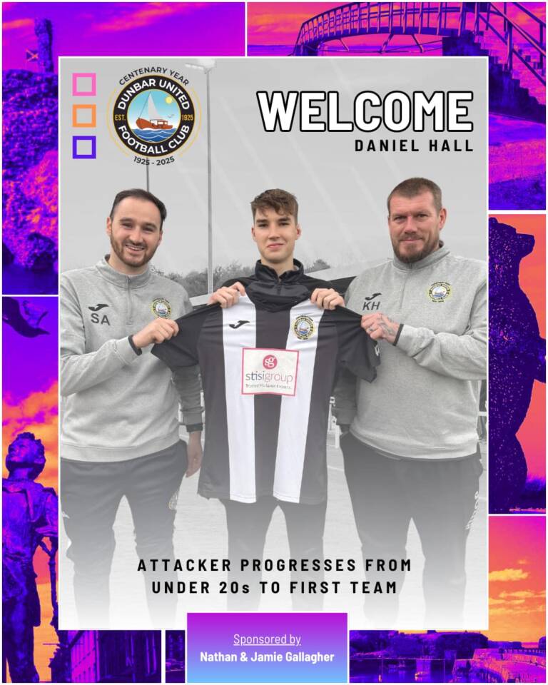 Daniel Hall joins the first team - Dunbar United F.C. Dunbar United F.C.